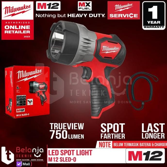 Jual IKKAKU- Milwaukee Led Spot Light M12 SLED-0 Lampu Senter Kerja ...