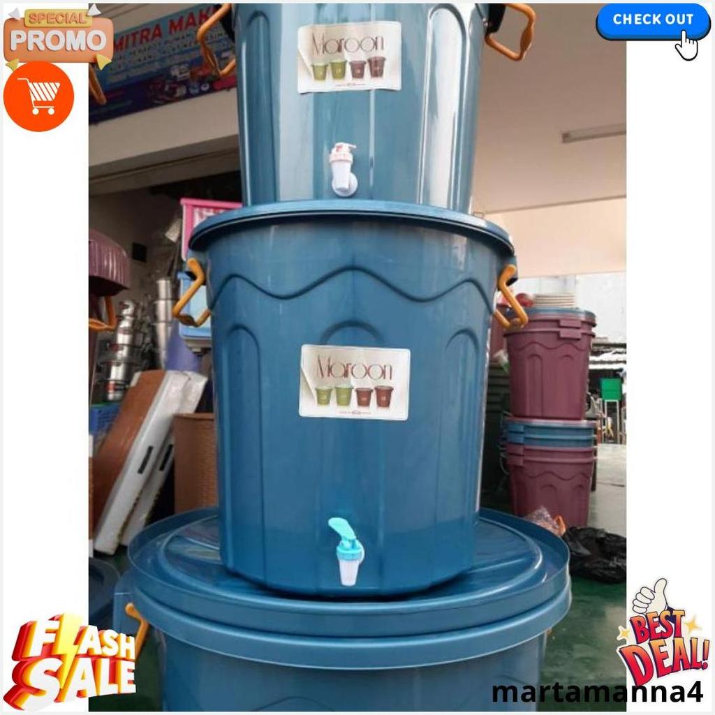 Jual Ember Plastik Maroon Ember 30 40 50 60 80 100 Liter Pail Plastic ...