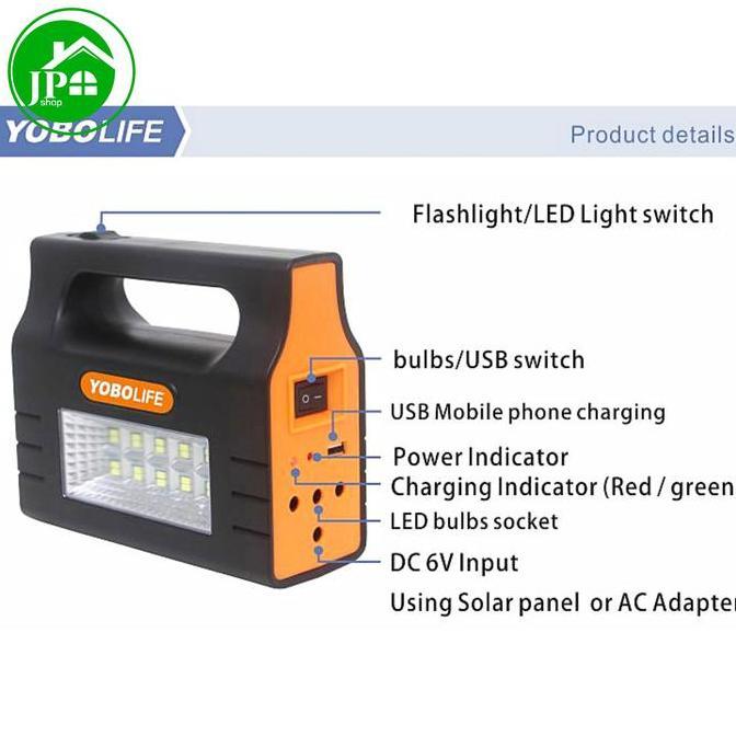 Jual Solar Digital Kit Lampu Panel Surya Dengan 3 Bohlam Yobolife Lm ...