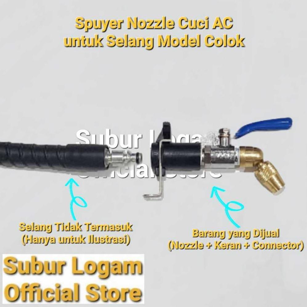 Jual Nozzle Spuyer + Keran Cuci AC Model Colok 9mm untuk Lakoni Basic ...