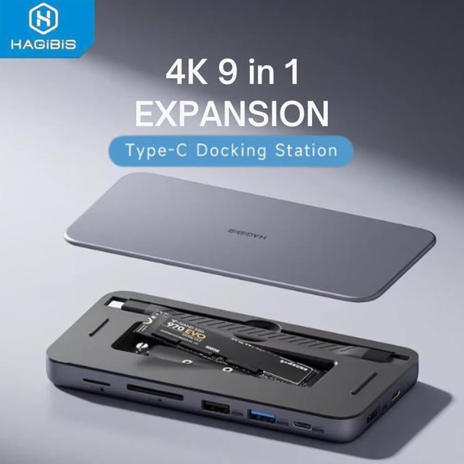 Jual Hagibis MC15 USB-C Hub with M.2 SSD Enclosure, 2-in-1 Type-C ...