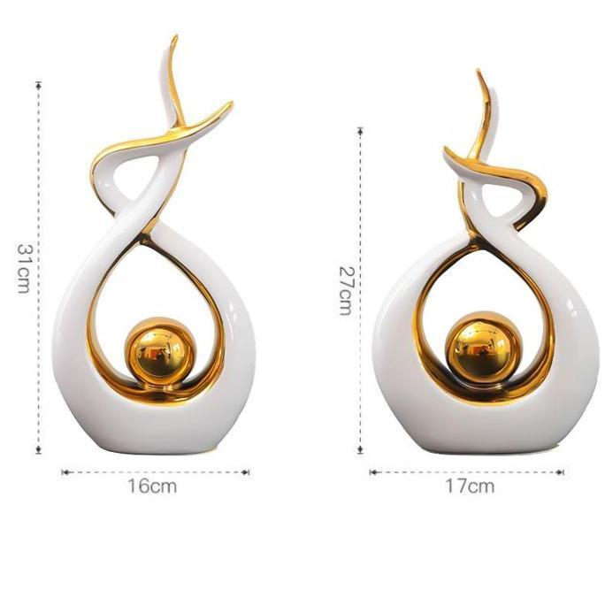 Jual Vixplorn Pajangan Keramik Emas/Dekorasi Model Guci Modern Pajangan ...