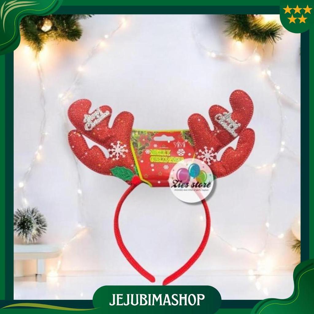 Jual Hm-16 Bando Natal Tanduk Rusa Glitter / Head Band Merry Christmas ...