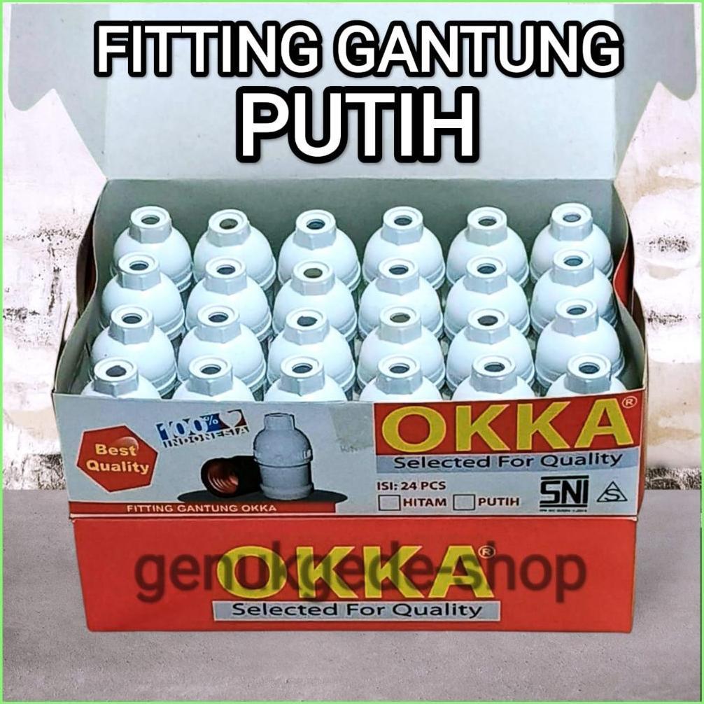 Jual ( Per 24 pcs ) Fitting Gantung Putih dan Hitam, Fitting Gantung ...