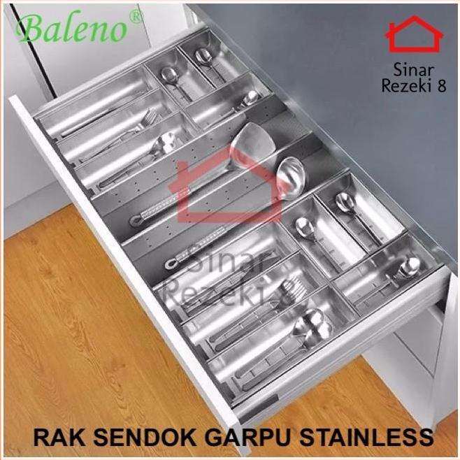 Jual Rak Tempat Sendok STAINLESS Garpu Pisau Sekat Laci Dapur Alat ...