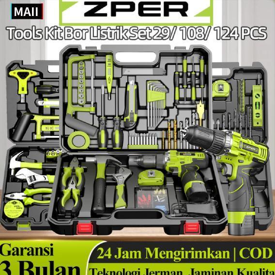 Jual Codzper Set Alat Perkakas Bor Cordless Tang Obeng Palu Kunci Pas ...