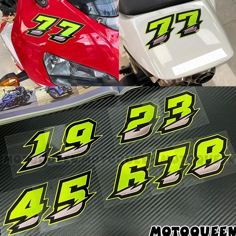 Jual Racing Number 123456789 Stickers Motorcycle Fuel Tank Side Cover ...