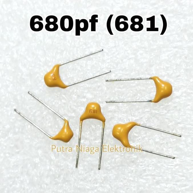Jual Update (5) Kapasitor 680pF Multilayer Ceramic 681 Monocap 680 piko ...