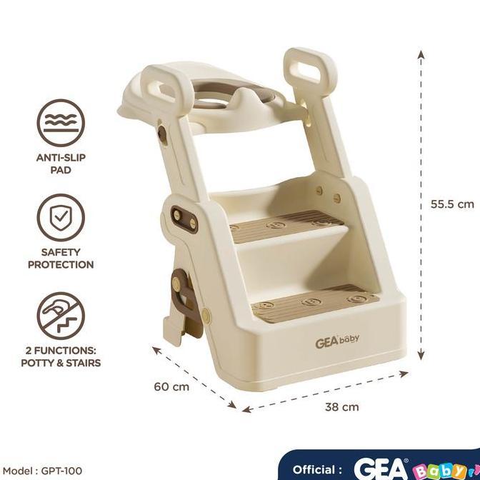 Jual Gea Baby Potty Stair (Gpt-100) Foldable Potty Training Ladder ...