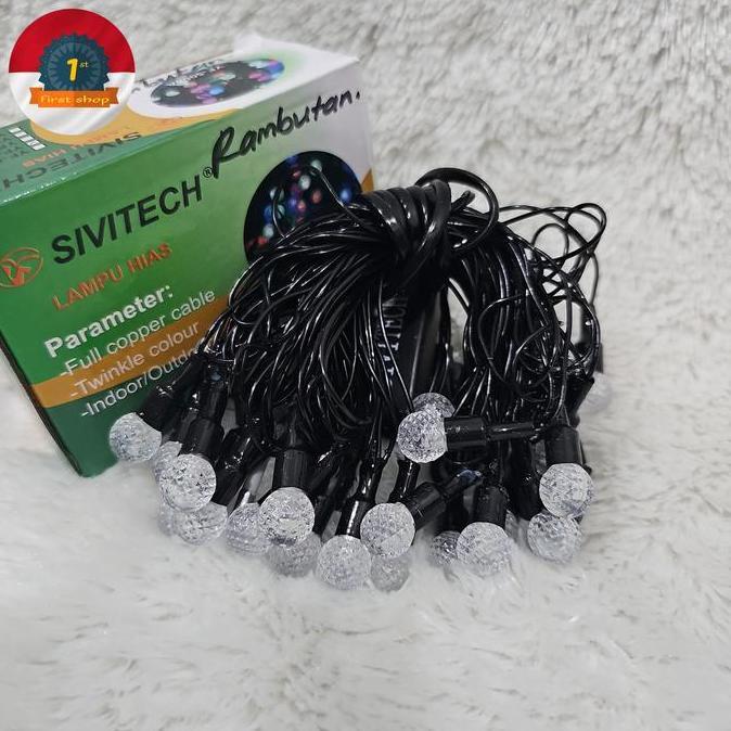 Jual lampu natal led model baru rambutan bulat motif lampu pohon natal ...