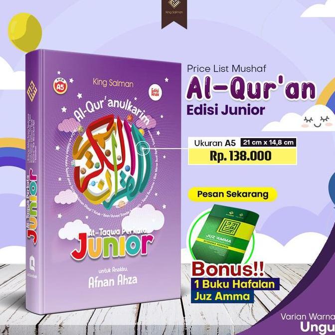 Jual Quran King Salman Junior - Bonus Juz Amma - Bisa Custom Nama ...