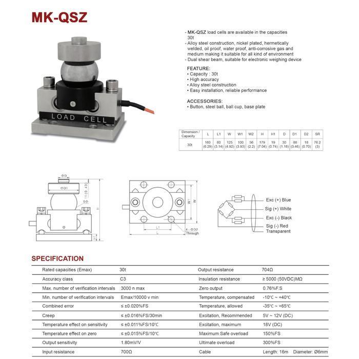 Jual Sensor Jembatan Timbang, Loadcell Sawit, Mk-Cells Qs-Z 30Ton ...