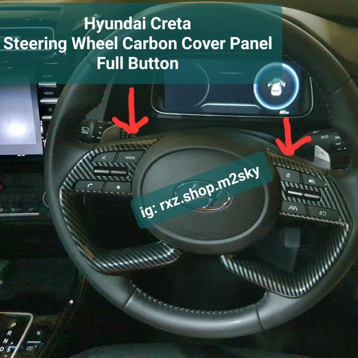 Jual Hyundai Creta Steering Wheel Carbon Cover Panel Stir Setir ...