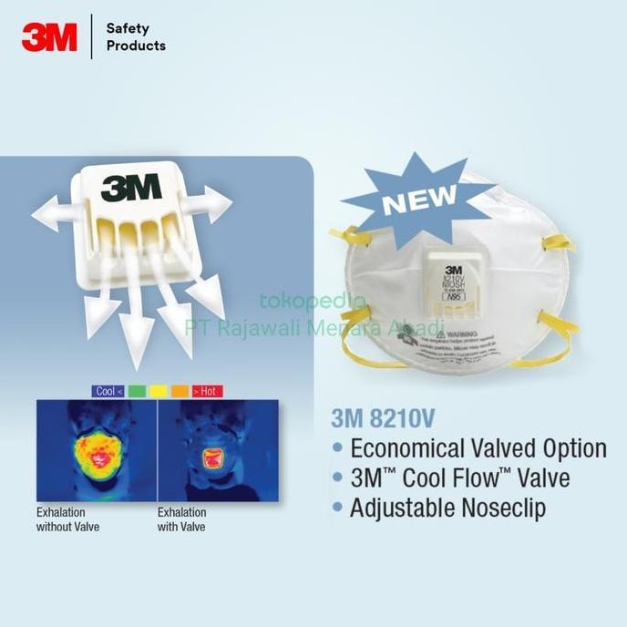 Jual Newsand- 3M Masker 8210V Valve Particulate Respirator N95 (Box Isi ...