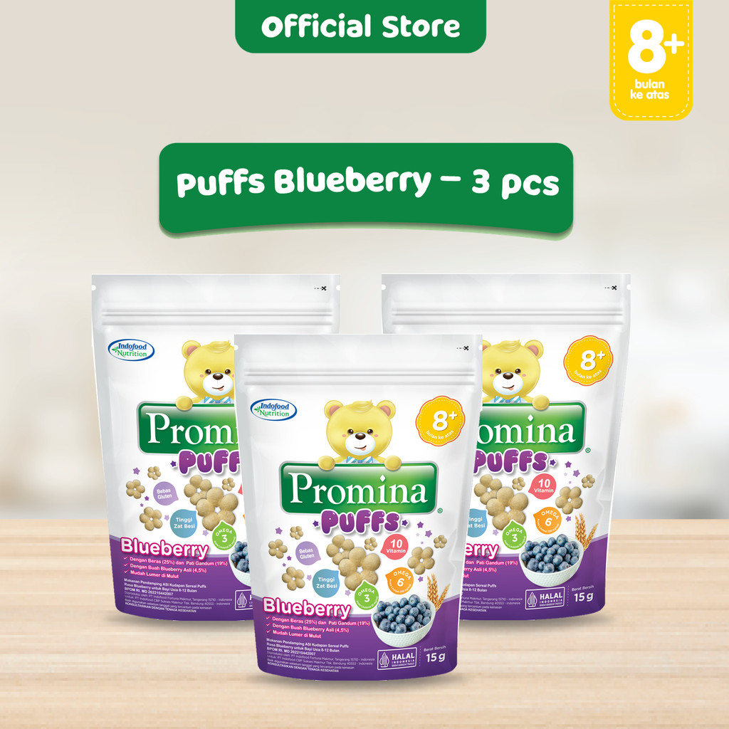 Jual Promina Puffs Blueberry 15 g x 3 pcs | Shopee Indonesia