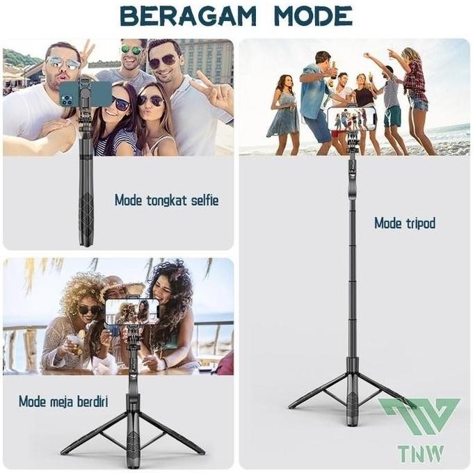 Jual BEARERS- TNW L16 Tongsis Tripod Bluetooth Selfie Stick Remote ...