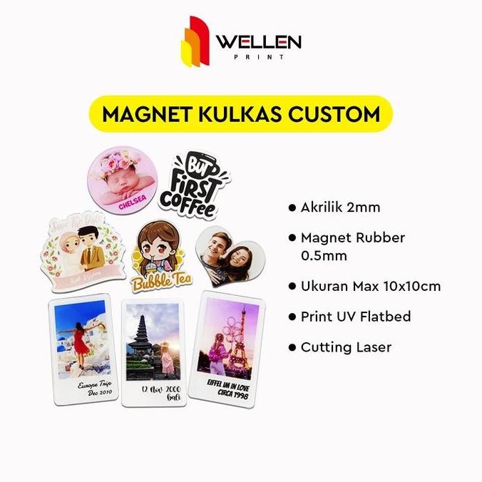 Jual Magnet kulkas akrilik print custom / cetak Tempelan Fridge Acrylic ...