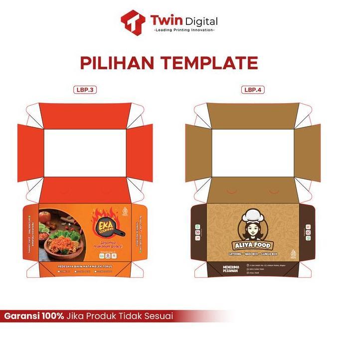Jual Custom Print Paper Lunch Box Kotak Kemasan Makanan- Food Pail Rice ...