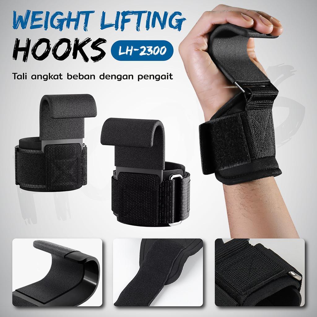 Jual Wrist Support Band Weight Lifting Strap Hook Gym Tali Kait Angkat ...