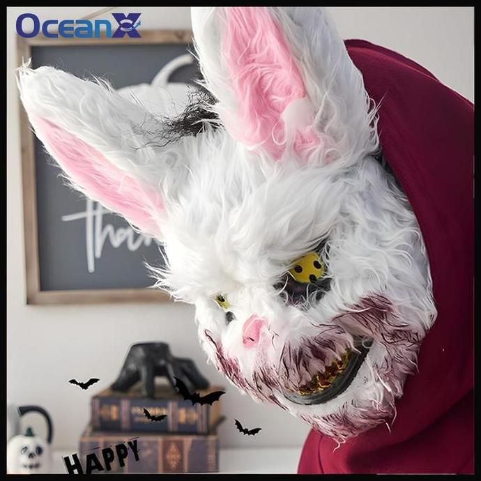 Jual Ocean-X[COD] Topeng Kelinci Berdarah Halloween Prank Mask Scary ...