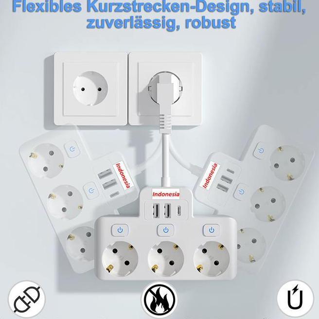 Jual Multi Soket Colokan Listrik 3 Lubang Stop Usb Universal Stop 4 ...
