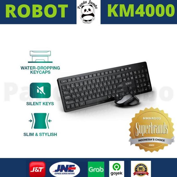 Jual HARGA DISC - Keyboard Wireles Robot KM4000 Combo Optical Mouse ...