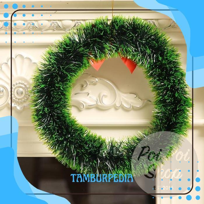 Jual PL30 Krans Natal Daun Hijau 30cm Gantungan Slinger Natal Murah ...