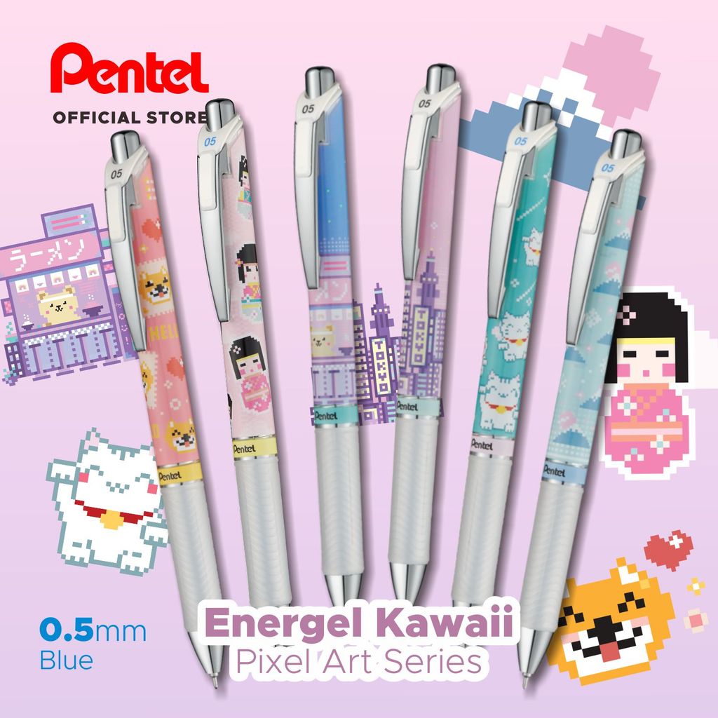 Jual Pulpen Gel pen 0.5mm Energel Kawaii Pixel Art Series 1 - TINTA ...