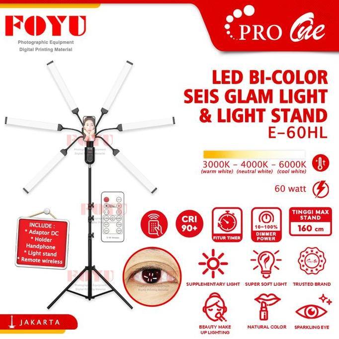 Jual LED Seis Bar Glam Light Lampu Rias Makeup Pro One E-60HL Live ...