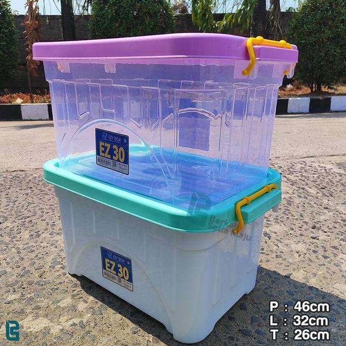 Jual New- KOTAK CONTAINER STORAGE BOX TRANSPARAN 30 LITER EZY KONTAINER ...