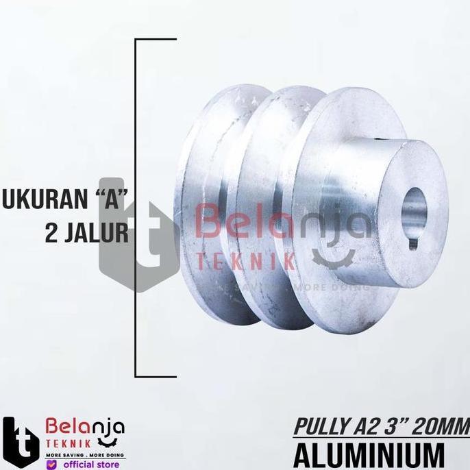 Jual New- Pully Alumunium A 2 Jalur 3" As 20 mm Pulley Puli A2 3 Inch ...
