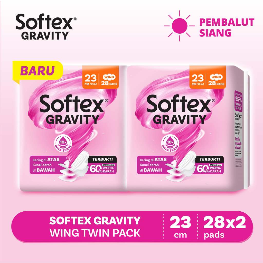 Jual Softex Gravity Wing 23cm 28pcs x 2 Packs - Pembalut Wanita ...