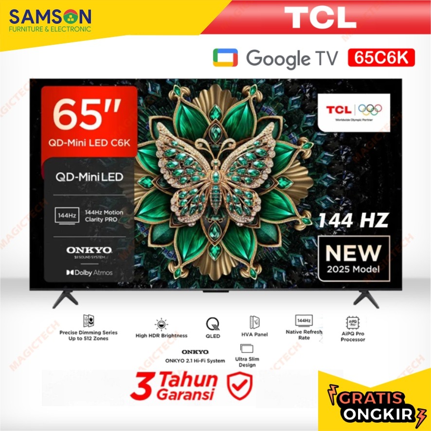 Jual TCL QD MINI LED 65 Inch / 65" C6K SMART GOOGLE TV 4K UHD 144Hz VRR ...
