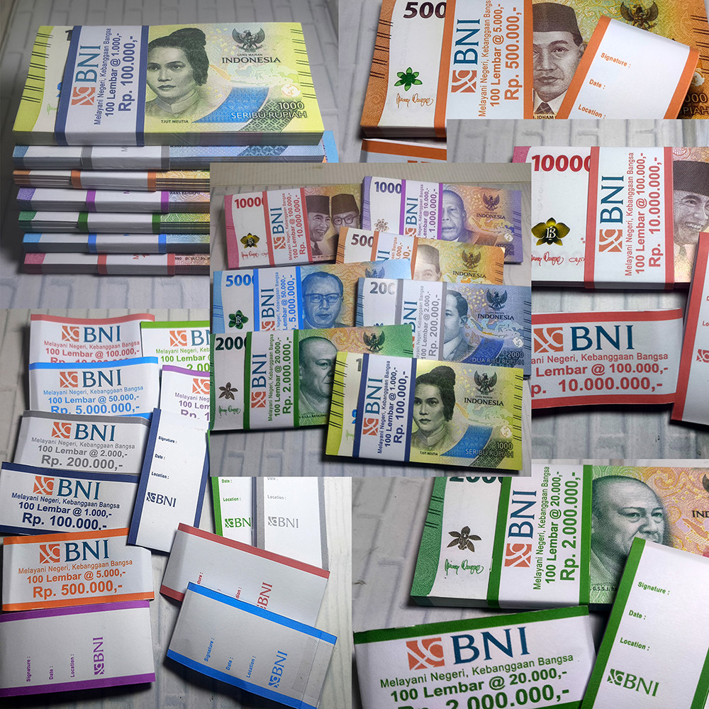 Jual LABEL LENGKAP SABUK BAN UANG BUNDEL RUPIAH RI ISI 12PCS | Shopee ...