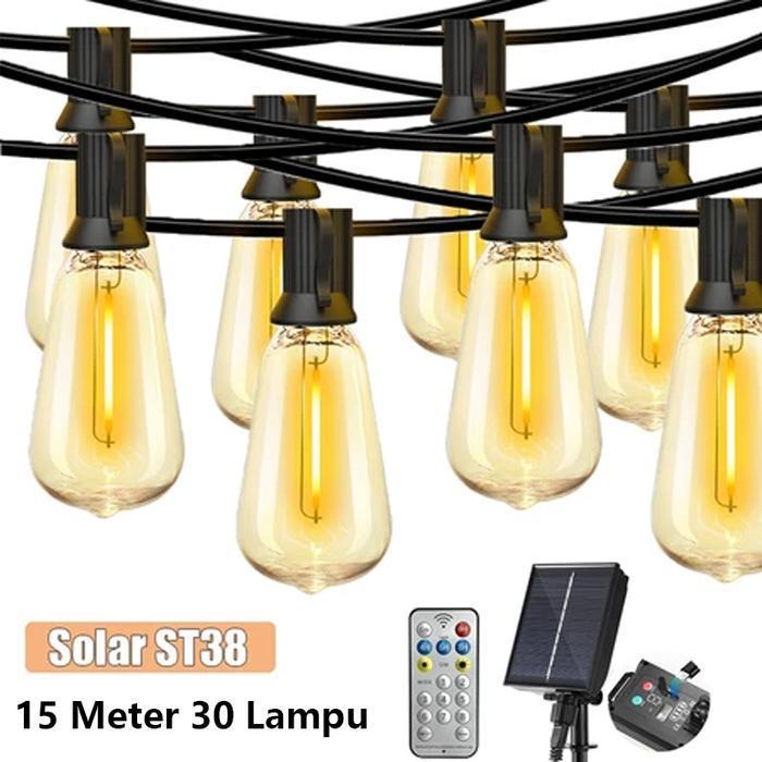 Jual Solar Kuning Lampu 15 Meter Kabel 30 Lampu 1 Set Dapat Diredupkan ...