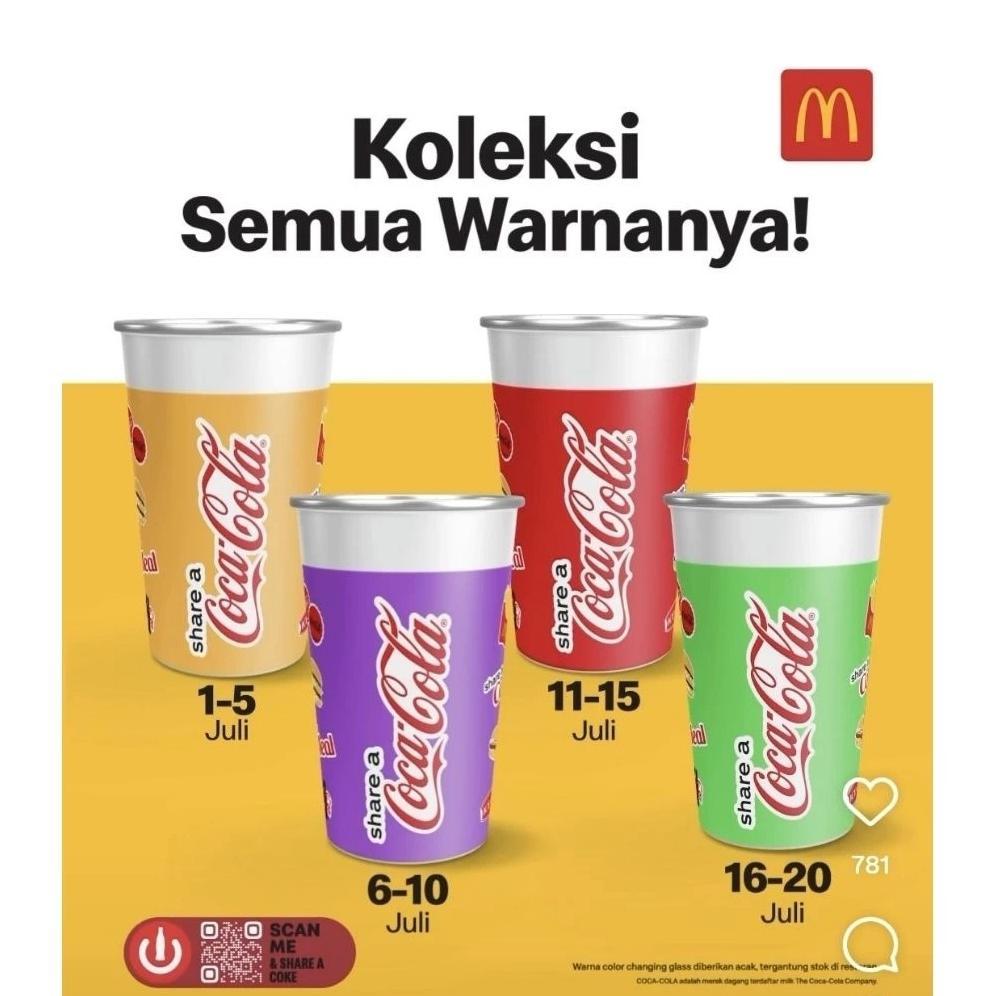 Jual TUMBLER MCD COLOUR CHANGING MCDONAL MCD X COCA COLA GELAS CUP ...