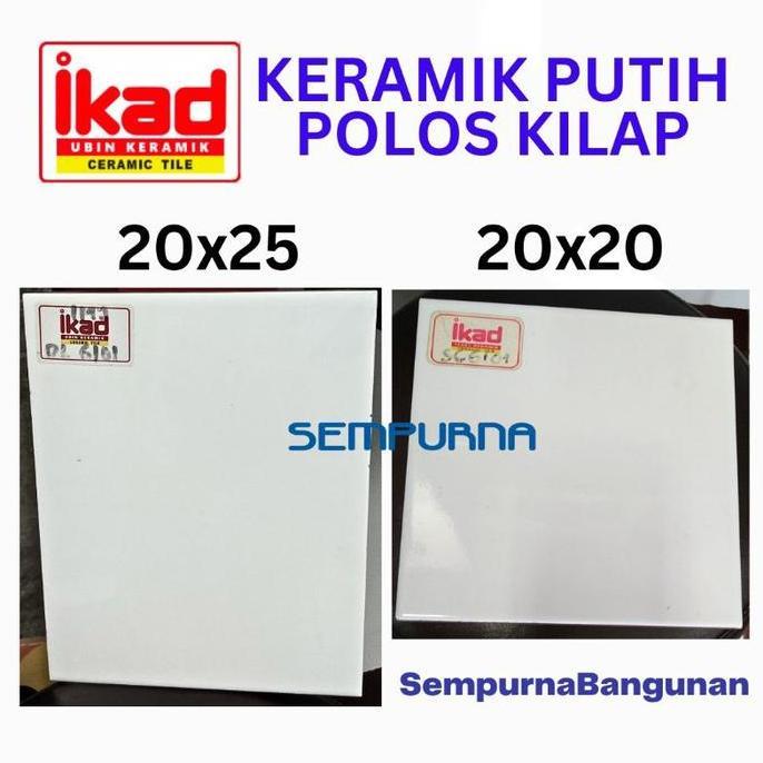 Jual New- Keramik ubin dinding tembok KW1 putih polos kilap 20x25 20x20 ...