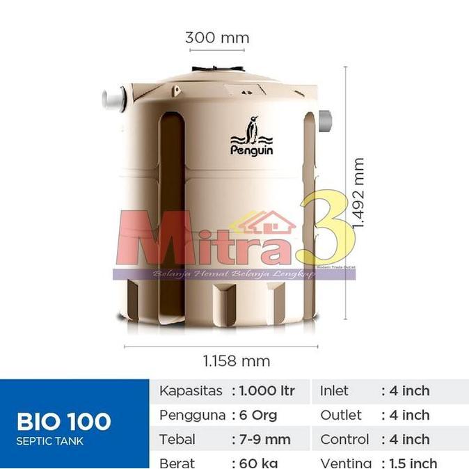 Jual *****] PENGUIN Biorotech BIO-100 1000 Liter Tandon Septic Tank ...