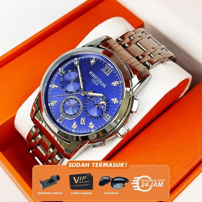 Jual DY14 >> KIMSOUN 1868 Jam Tangan Pria Analog Stainless Steel ...