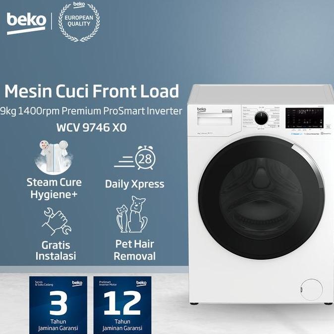Jual Beko Washing Machine 9kg,1400rpm, Inverter, Premium WCV 9746 X0 ...