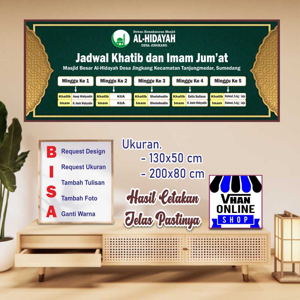 Jual Cetak Spanduk Banner Jadwal Imam Dan Khotib Keren | Shopee Indonesia