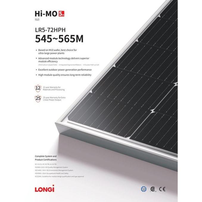 Jual Panel Surya LONGi 550Wp Mono PERC Halfcut Solar Module / Panel ...