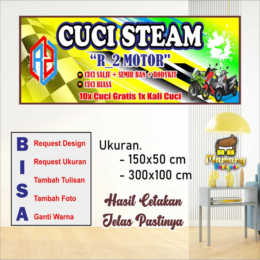 Jual Cetak Spanduk Banner Cuci Steam Cuci Motor Bagus | Shopee Indonesia
