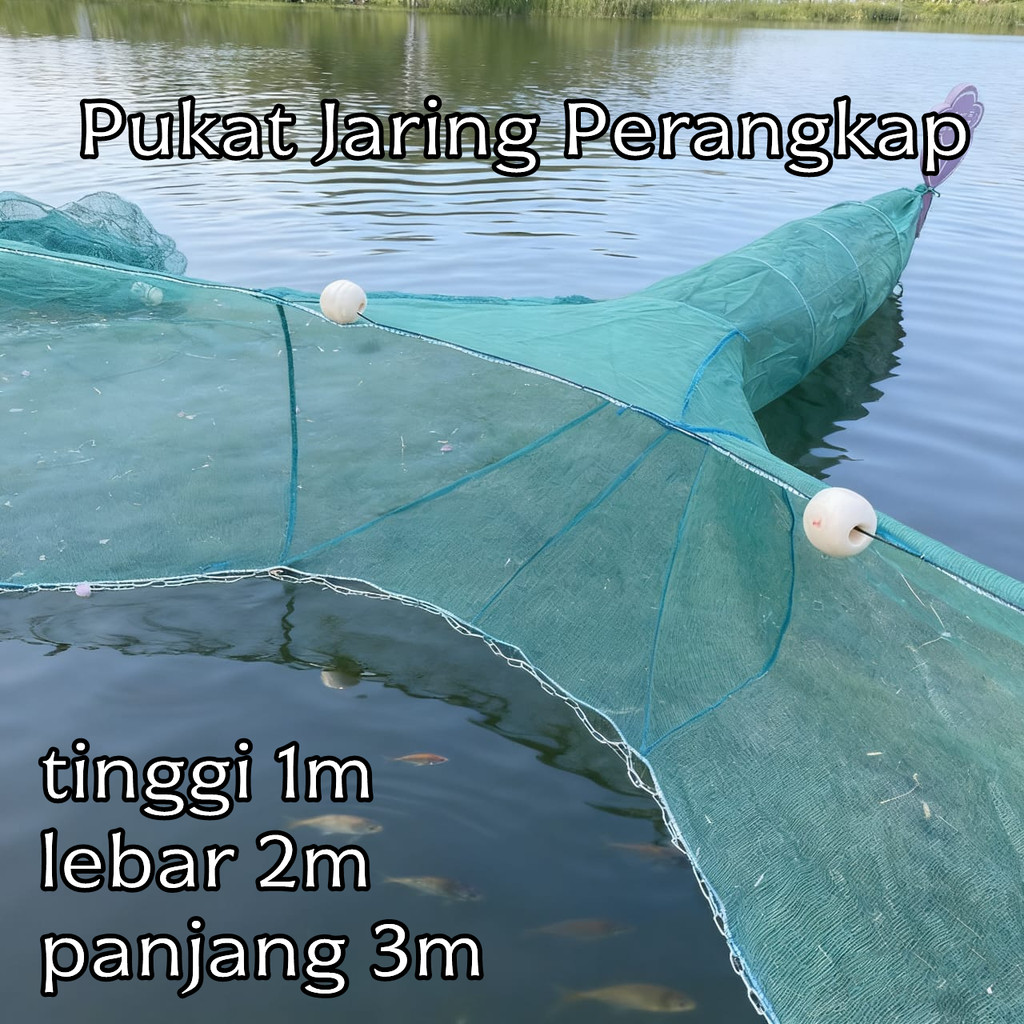 Jual PROMO Pukat Jaring Perangkap Ikan pukat harimau siap pakai ukuran ...