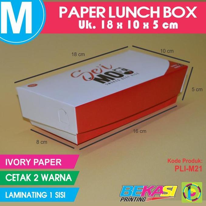 Jual PLM 500 Pcs | Custom Paper Lunch Box Ukuran M / Medium Cetak 1 - 4 ...