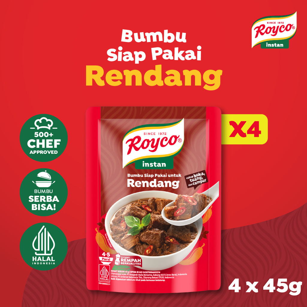 Jual ROYCO BUMBU SIAP PAKAI RENDANG 4X45 G | Shopee Indonesia
