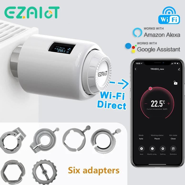 Jual Tuya WiFi Thermostat Radiator Valve Smart TRV Thermostatic Head ...