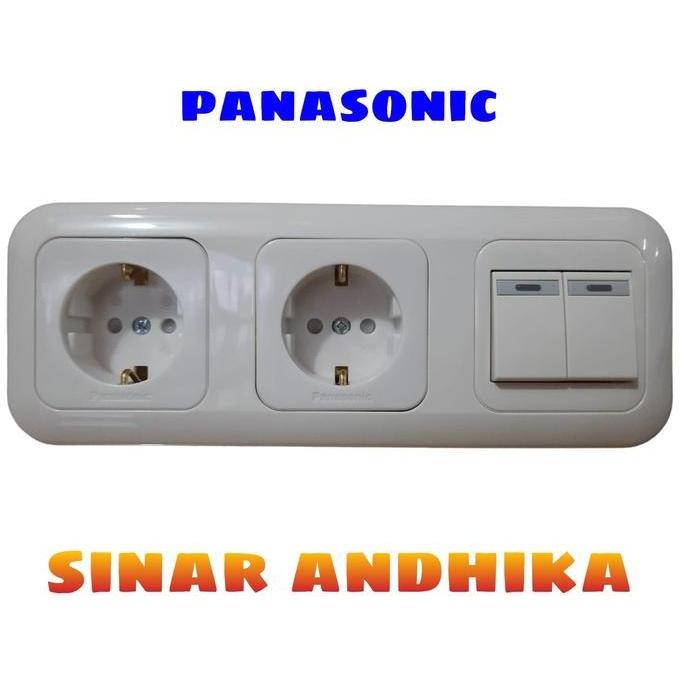 Jual Stop Kontak Panasonic Double Cp+ Saklar Seri Indikator Wej7823 ...