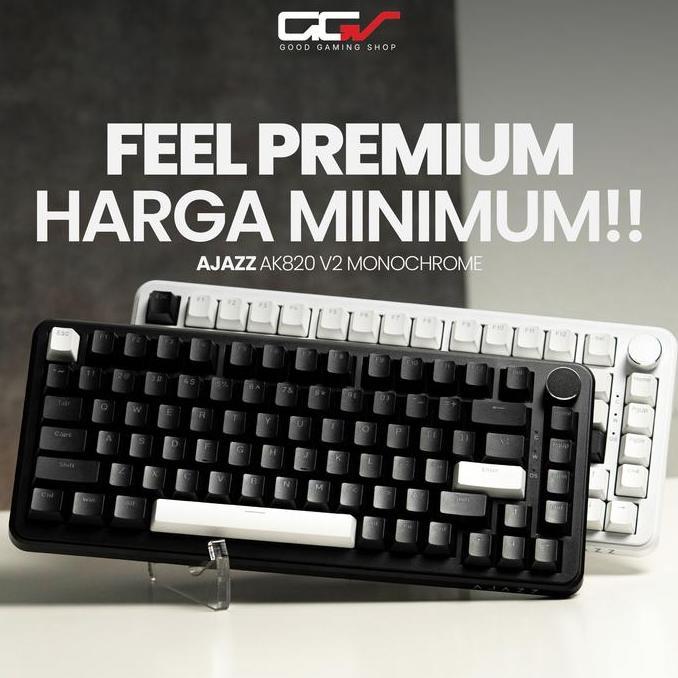 Jual AJAZZ AK820 V2 Monochrome 75% Hotswappable Keyboard With Gasket ...