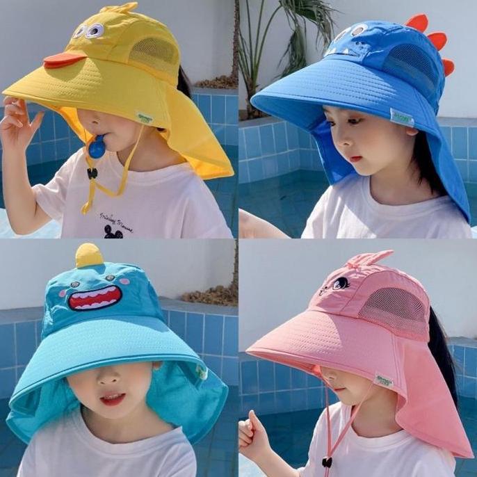 Jual LA249 >> Topi bucket anak visor lipat tepi lebar anti sinar UV ...